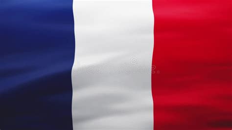 French Flag Rippled Silk Texture 3d Illustration Stock Illustration
