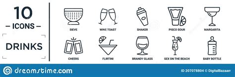 Linear Flirtini Icon From Drinks Outline Collection Thin Line Flirtini Vector Isolated On White