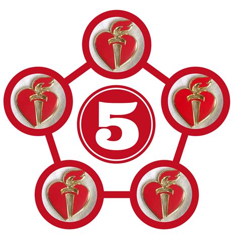 Aha Heart Torch Lapel Pin Butterfly Clasp Pack Of 5