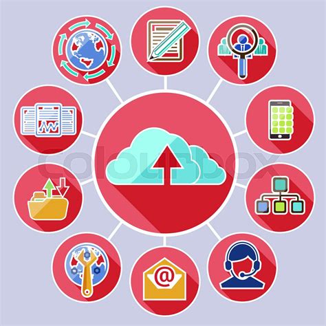 Cloud Computing Services And Data Sharing Concept Stock Vector