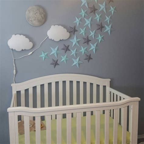 Twinkle Twinkle Little Star 3d Paper Stars Blue Gray Wall Decoration