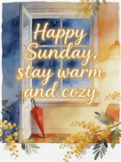 Rainy Happy Sunday Image Free Greeting Card ☔ Joliecarte