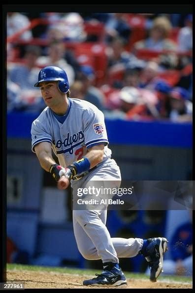 Todd Zeile Of The Los Angeles Dodgers Makes Contact With A Pitch