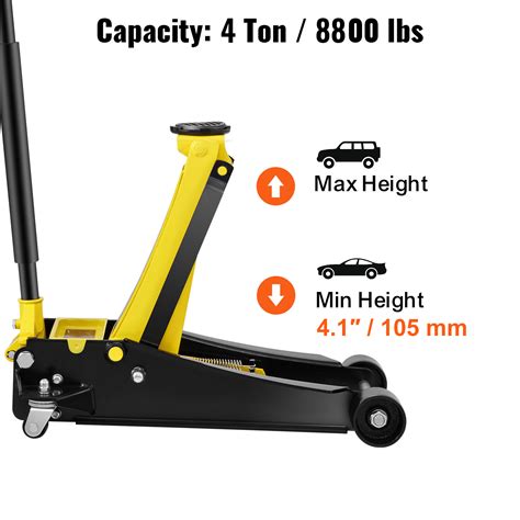 Vevor Low Profile Floor Jack 4 Ton Heavy Duty Steel Dual Piston Rapid