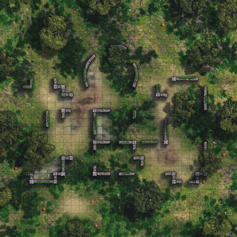 Free Overgrown Ruins Battlemap 30x30 Rdndmaps