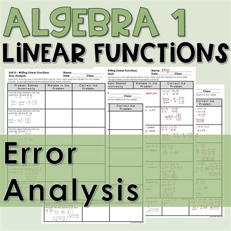 Algebra 1 Writing Linear Functions Error Analysis By Justmaththings