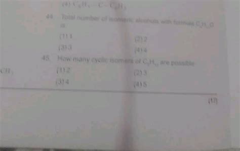 Question How Many Cyclic Isomers Of C5h10 Are Possible Filo
