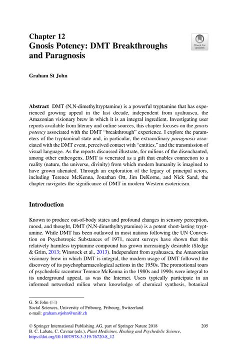 Pdf Gnosis Potency Dmt Breakthroughs And Paragnosis