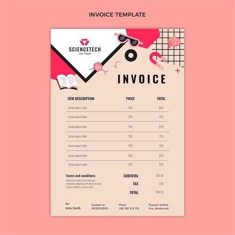 Science Invoice Template Free Vector