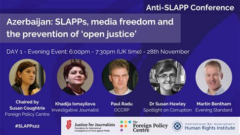 Evening Event Day 1: Azerbaijan; SLAPPS, media freedom and the prevention of 'open justice ...