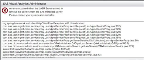 Solved Error Occurred When Lasr Servers Tried To Retrieve The Servers From Sa Sas Support