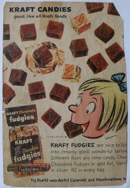 1950s Kraft Fudgies Candy Vintage Chocolate Caramel Advertisement