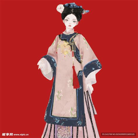 手绘清朝美女 设计图动漫人物动漫动画设计图库昵图网
