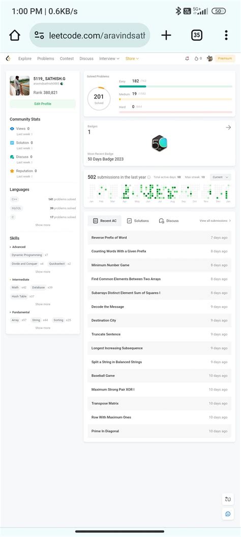 Finished 200 Coding Challenges On Leetcode Sathish G Posted On The Topic Linkedin