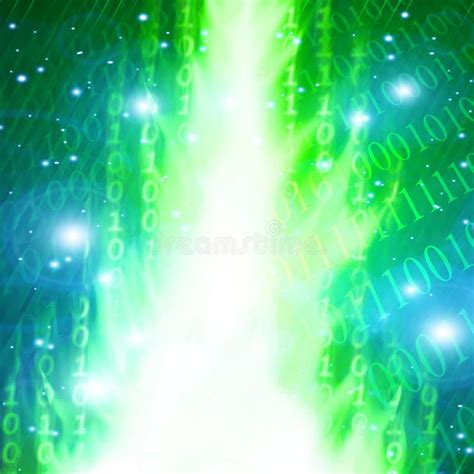 Red Green Bytes Of Binary Code Flying In A Vortex Stock Illustration Illustration Of
