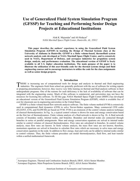 Pdf Use Of Generalized Fluid System Simulation Program Gfssp For