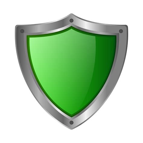 3d Green Metal Shield Icon 24678714 Png