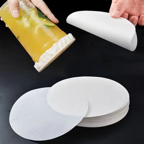 100pcs Round Shape Leak Proof Packaging Sealing Paper Film Milk Tea