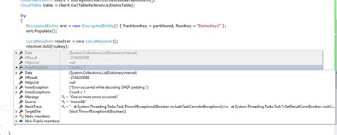 Azure Error Occurred While Decoding OAEP Padding While Decrypting Data From Table Storage