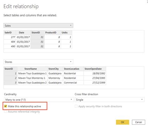 How To Make Make Inactive Relationship To Active Microsoft Power Bi