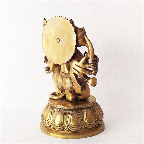 Majestic Brass Sculpture Panchmukhi Hanuman Size Ht 33 Cm X W 22 Cm X