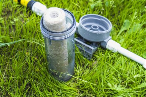 Water Filter On Green Grass Stock Image Image Of Cartridge Filter