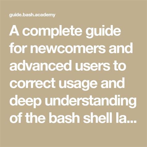 Bash Shell Language Guide
