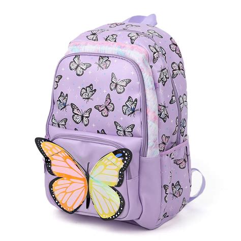 Mochila Infantil Lila Con Diseño De Mariposas Cemaco