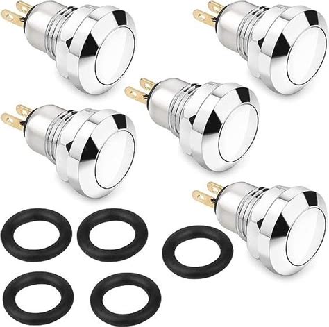 250v Illuminated Latching Push Button Switch 8mm Metal Push Button Switch