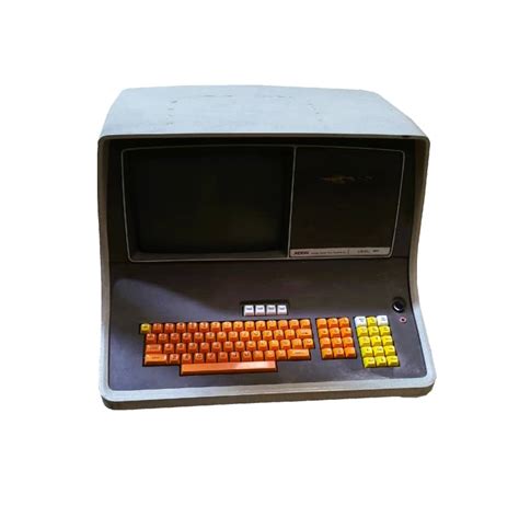 Non Practical Stylish Period VDU Computer Terminal ADDS With Orange Keyboard Electro Props Hire