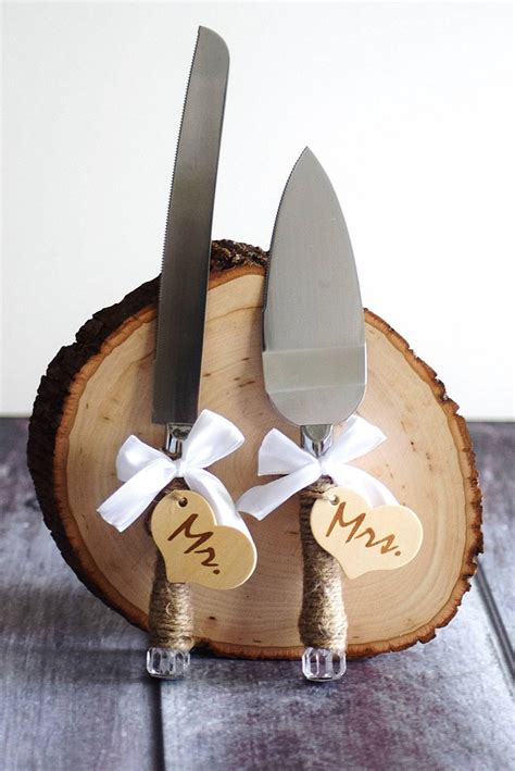Wood Wedding Cake Knife Set
