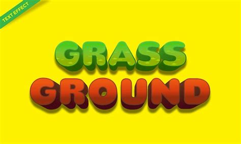 Premium Vector Grass And Ground Text Effect Design