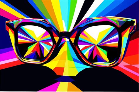 Prism Glasses With A Kaleidoscopic Effect Vector Illustration Premium