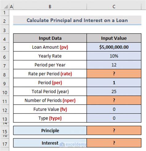 How To Calculate Principal And Interest On A Loan In Excel Exceldemy