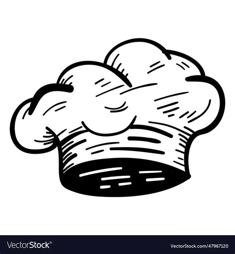 Chefs Hat Hand Drawn Royalty Free Vector Image