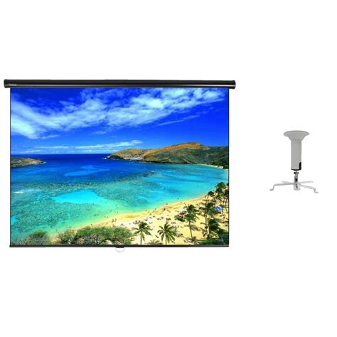 Combo Tela De Projeção Retrátil Suporte Para Projetor