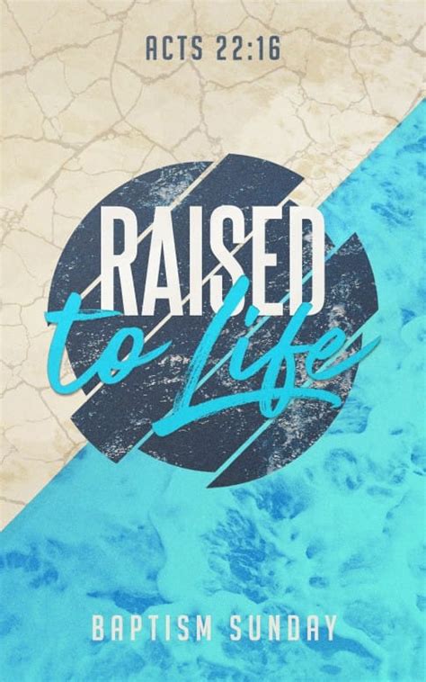 Sharefaith Media Raised To Life Baptism Church Bulletin Sharefaith
