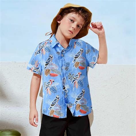 Yimutian 2 Pezzi Completi Estivi Bambino Camicia Manica Corta Stampa