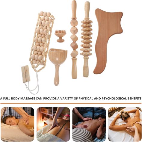 Healvian Wooden Lymphatic Drainage Tool Set 5 Piece Maderoterapia Kit