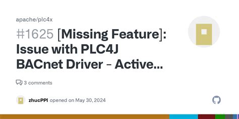 [missing feature] issue with plc4j bacnet driver active connections not supported · issue
