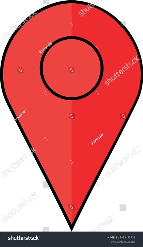 Red Pin Street Point Flat Clipart Stock Vector Royalty Free