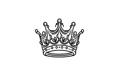 Crown Icon Free Vector Outline Crown Line Art Illustration Queen