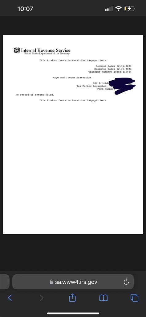 Wage And Income Transcript R Irs
