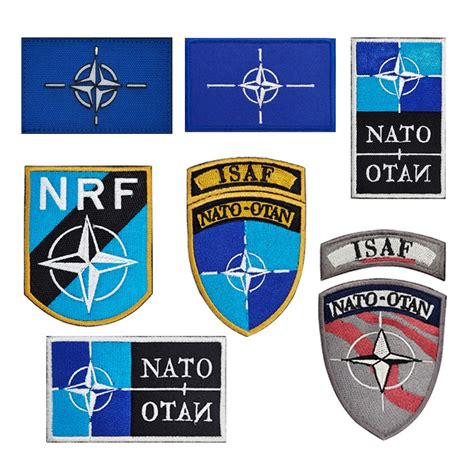 Nato Otan Nato Flag Armband With Hook And Loop Embroidered Patch Isaf