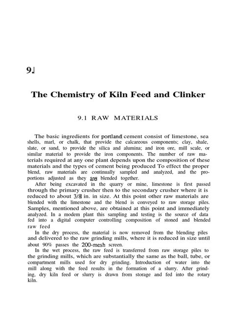 3 Pyro Process Chemistry Of Kiln Feed And Ck Pdf