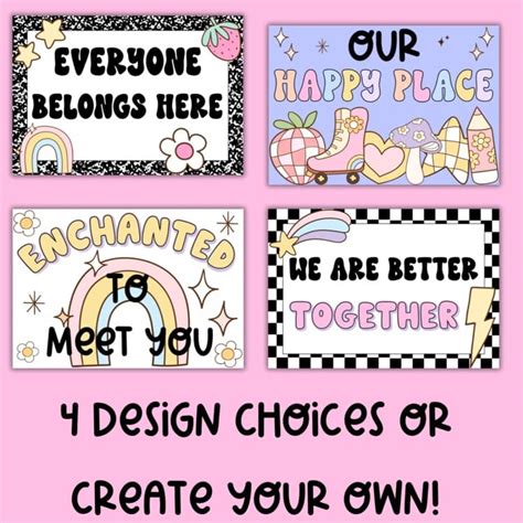 Preppy Pastels Door Display Welcome Sign Editable By Gumtree Scholars