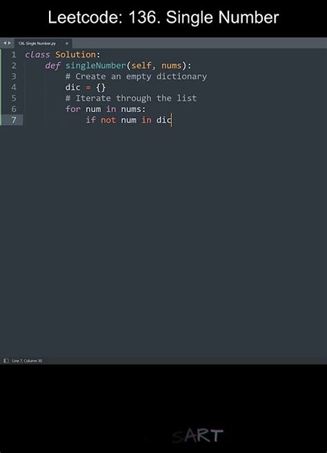 Leetcode 136 Single Number In Python Python Leetcode Python Coding