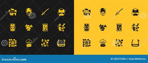 Set Cloud Database Network Cloud Connection Cryogenic Capsules Medical Pill Biohacking Earth