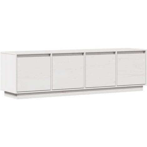 Tv Cabinet White 156x37x45 Cm Solid Wood Pine Vidaxl