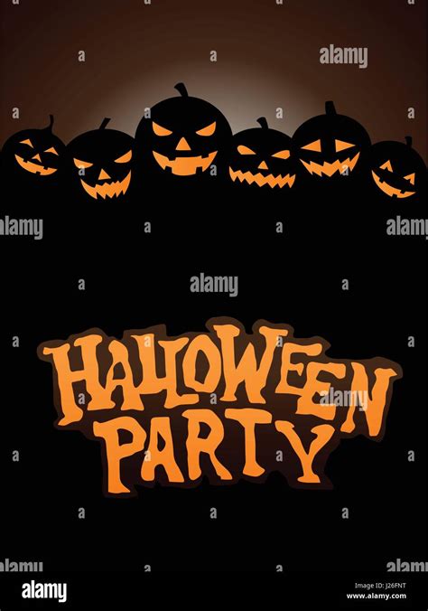 Halloween Party Background With Pumpkins Stock Vector Image And Art Alamy